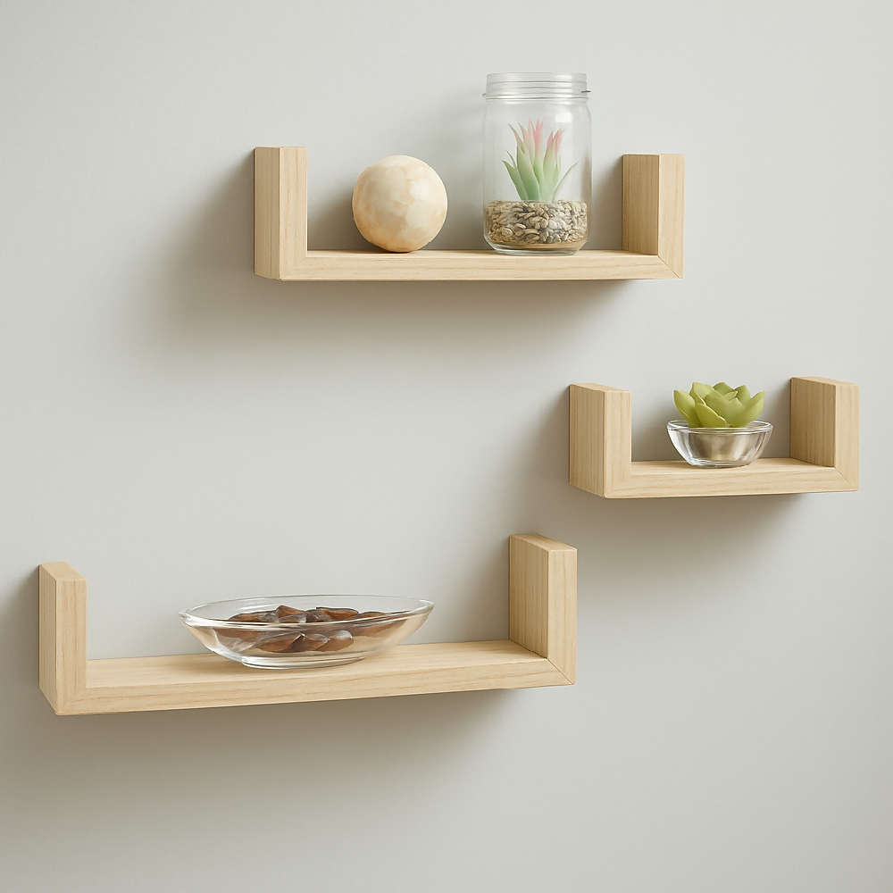 Set de 3 Repisas en U Pino – EBANI