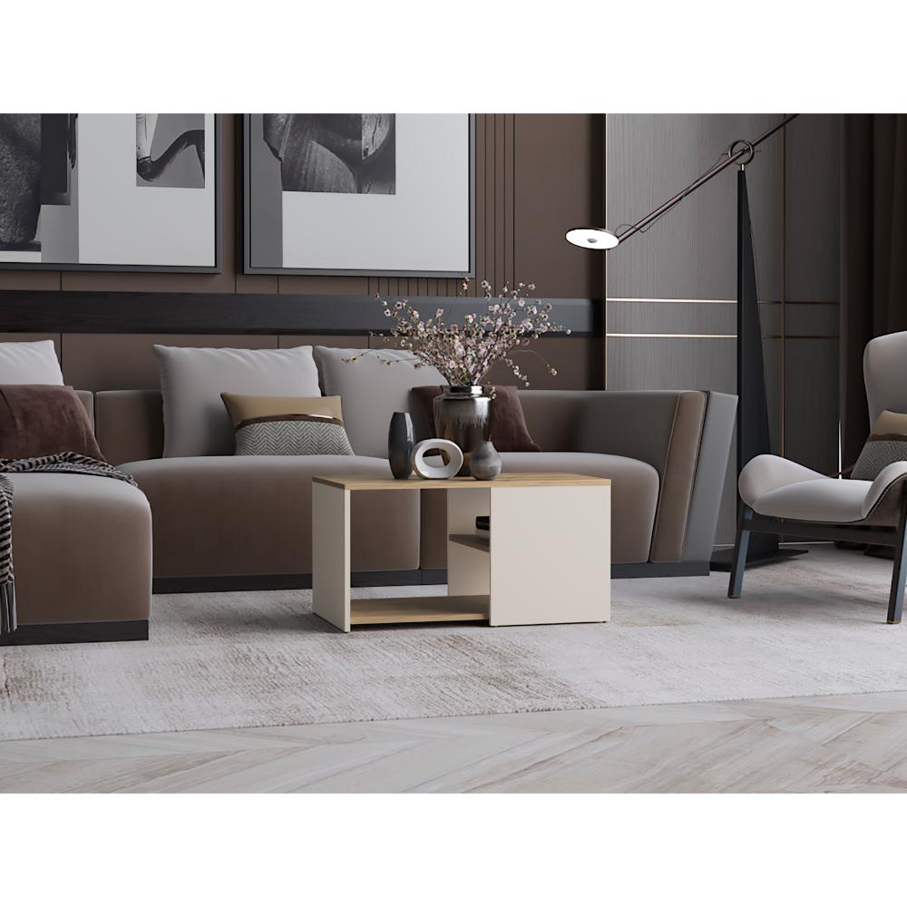 Mesa de Centro Ade, Capri y Macadamia, con multiples entrepaños – EBANI