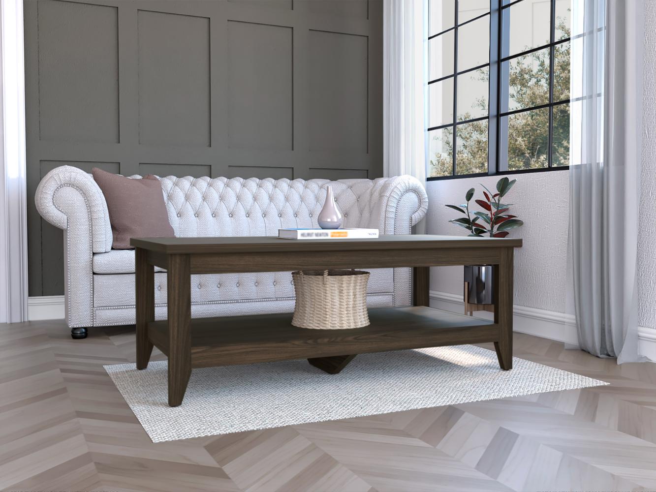 Mesa de Centro Accent, Nogal Europeo, con espacio para colocar objetos – EBANI