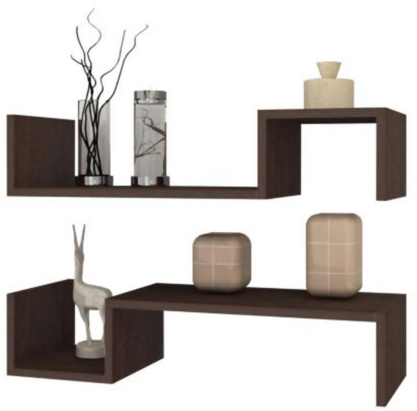 Set de 2 Repisas Modelo S color Wengue – EBANI