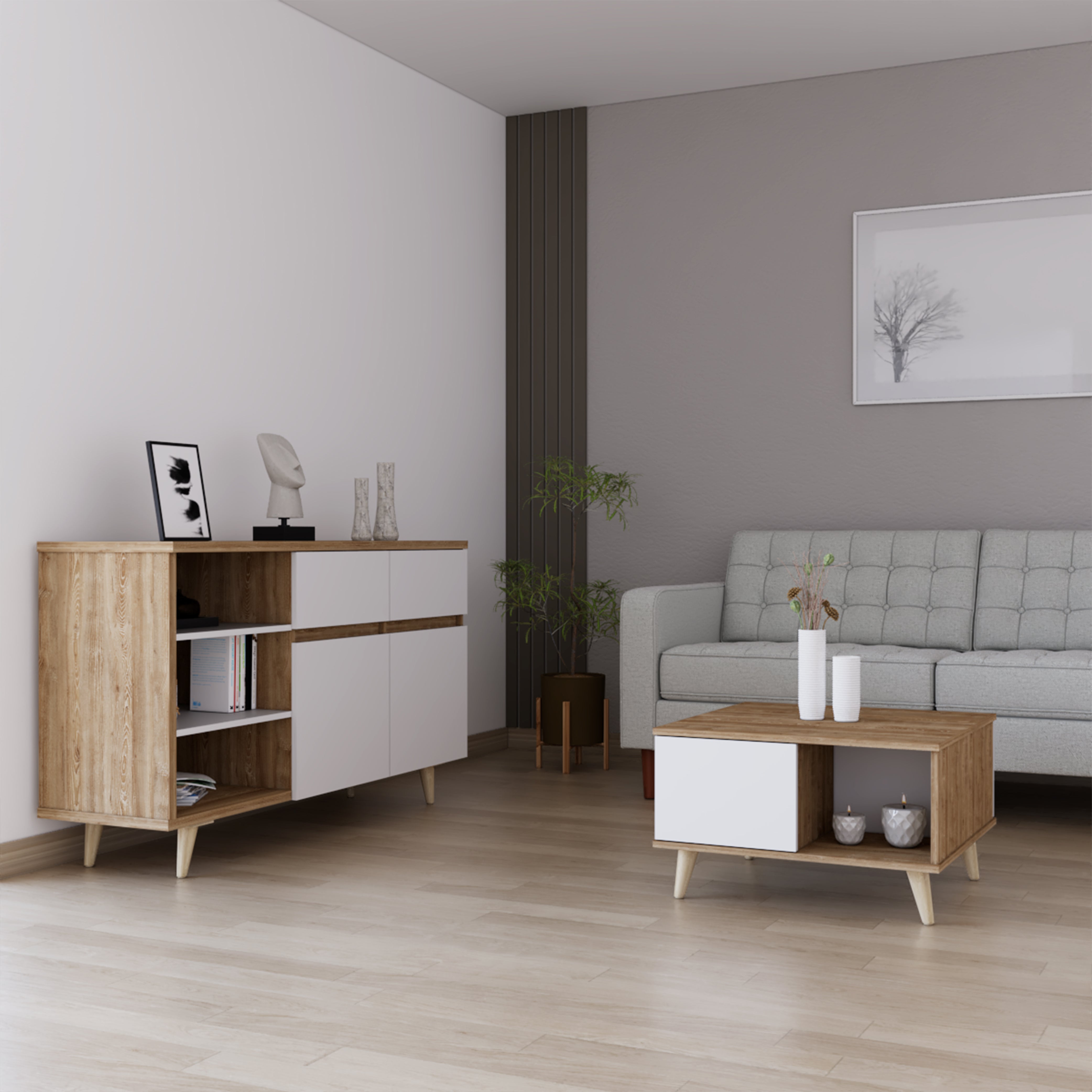 Combo de Sala Alina, Incluye Mueble Auxiliar y Mesa de Centro – EBANI