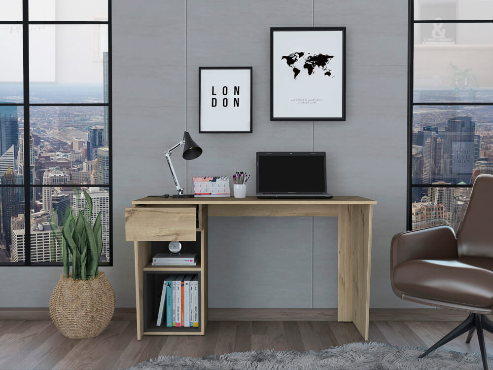 Escritorio Moderno Para PC o Estudio berlin (1c) duna + plomo – EBANI