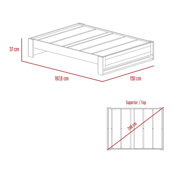 Base Cama Doble Natura Macadamia On Tendido De Tablas Y Diseno Moderno ...