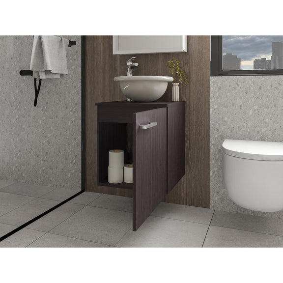 Mueble Lavamanos Clyde, Wengue, Incluye Lavamanos Vessel Sabina ZF – EBANI