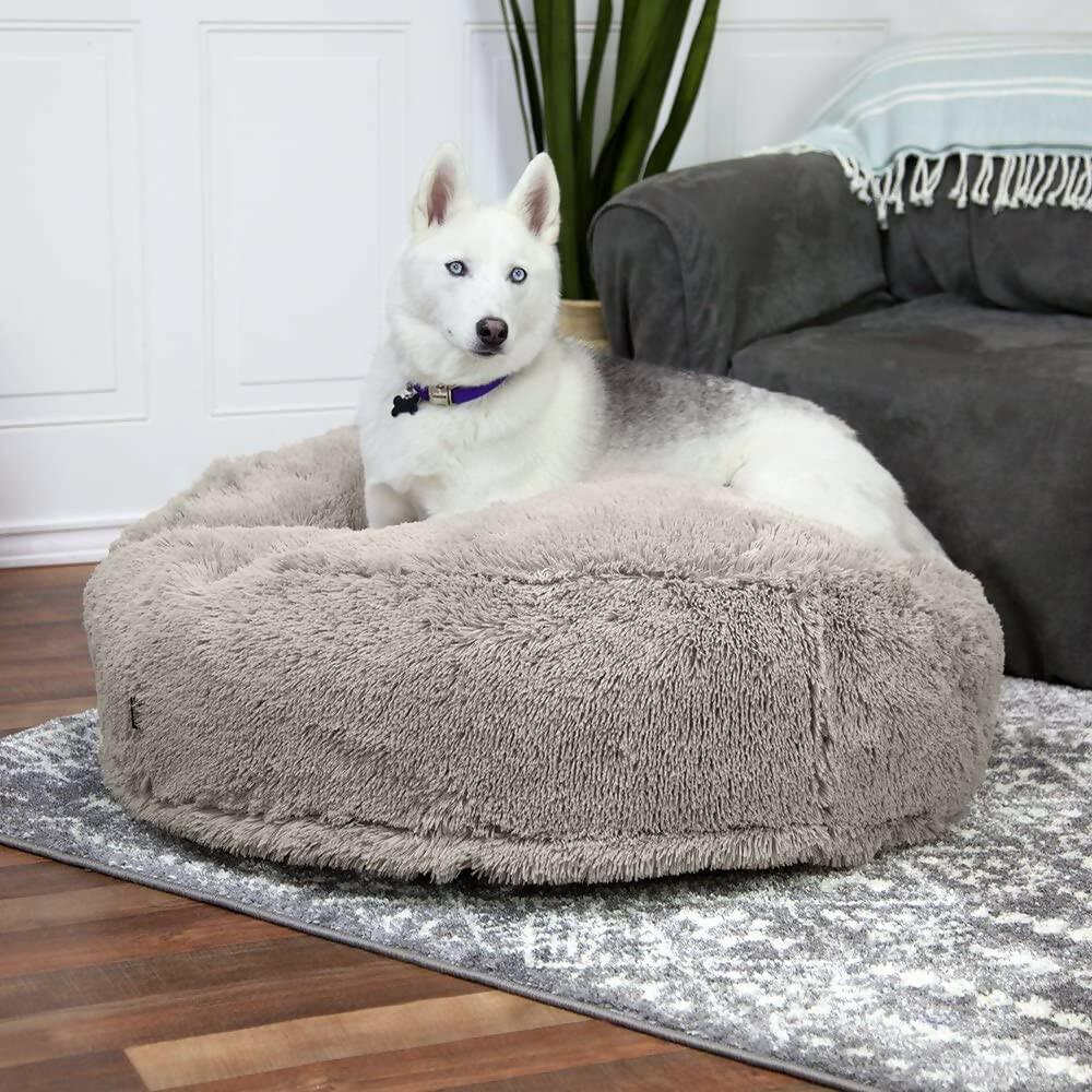 Cama Puff Peluda Perro Raza Grande BEIGE – EBANI